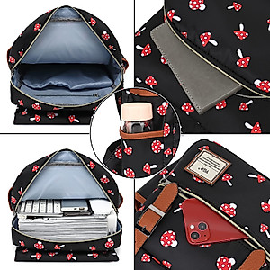 YGR Floral Laptop Backpack for Women, Female, College, Travel, Business, Outdoor Sports, Office, Work (Mushroom)