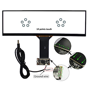 12.6" Capacitive Touch Sensor Panel for 12.6 inch 1920x515 NV126B5M-N41 eDP LCD Screen,with USB Interface Support 10 Point Multi-Touch
