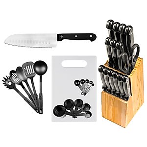 Imperial Home 29 Pc Kitchen Knife Set with Holder, Cutlery Set, Home Essentials, Kitchen Knives, Cooking Knives with Block, Stainless Steel, Chef Knife for Cutting, Slicing, Cooking, Chopping, etc.