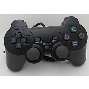 NEXiLUX PS2 Controller Compatible with Sony Playstation 2 & Ps1 / Psone, Black