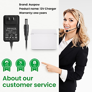 Auspow 12V 1.5A Power Adapter for Yamaha PA130 PA150, 12V 1.5A Power Supply for Yamaha PSR YPG YPT DGX DD EZ Series Keyboard (9.8 Ft Long Cord)