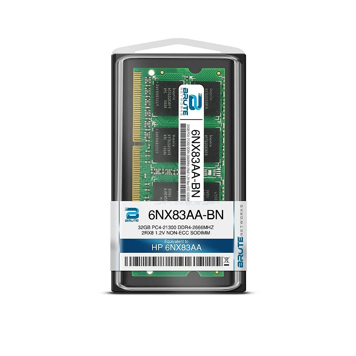 Brute Networks 6NX83AA-BN - 32GB DDR4-2666MHz 2Rx8 Non-ECC SODIMM (Compatible with OEM PN# 6NX83AA)