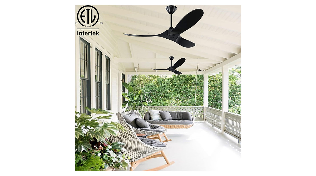 70 Inch Rustic Outdoor Ceiling Fan with Remote Control | Waterproof ...