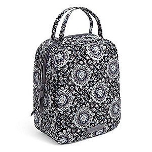 Vera Bradley Women's Cotton Lunch Bunch Lunch Bag, Charcoal Medallion, One Size