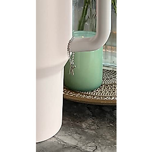 Crescent City Collection Cup Jewelry for Tumbler Handle with Custom Pouch, Letter Initial Charm with Removable Ball Bead Chain, Stanley Tumbler Accessories, G