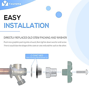 2 Kits of C-134KT-803 Stem Packing Replacement Kit for Prier C-134, C-135, C-144, C-154, C-434, C-108, P-164 Wall Hydrants