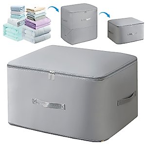 Generic Ultra Space Saving Self Compression Organizer, Heavy Duty Moving Bags, Storage Tote for Space Saving, Self Compression Moving Organizer Bag for Comforters, Bedding, Clothes (Grey, X-Large)
