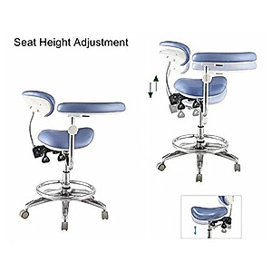 Aphrodite Deluxe Dental Saddle Chair Medical Stool PU Leather High Density Height Adjust by Purple-Violet