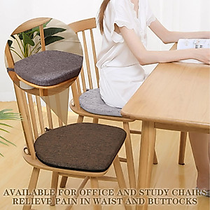 Kimgull Chair Cushions with Ties, Non Slip Chair Pads Set of 4, Thickened Breathable Cover Detachable Seat Cushion, for Kitchen Dining Living Room Office Chair (15.7x15x1.2In Grey)