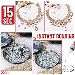 12 Pack Super Glue Clear, Strong Adhesive Superglue Gel Fast Drying Instant Cyanoacrylate (CA) Glue for Plastic, Wood, Metal Stone, Jewelry Beads Making, Phone Ceramic Crafts Repair (3 Gram/Tube)