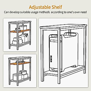 BANTI 43 Inch Corner Computer Desk with Right Storage Shelves, Small L Shaped Office Desk with Top Shelf, Study Writing Table, Black