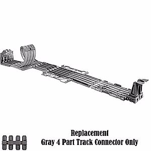 Hot Wheels Replacement Parts Playset FTH77 - Track Builder System Race Crate Die-Cast Car Track ~ Replacement Gray 4 Part Track Connector