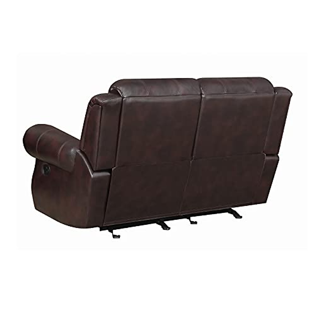 Coaster Furniture Sir Rawlinson Glider Loveseat with Nailhead Studs Dark Brown 650162
