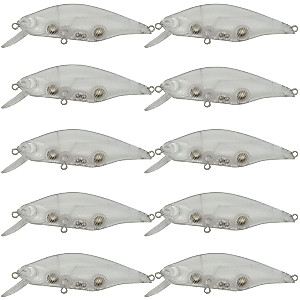 Free Eye 10pcs Unpainted Crank Bait Fishing crankbait Topwater Freshwater 92mm 9.69g Blank VIB Lures Clear Hard Baits Trout Salmon Minnow Lure Popper Lures JXN4