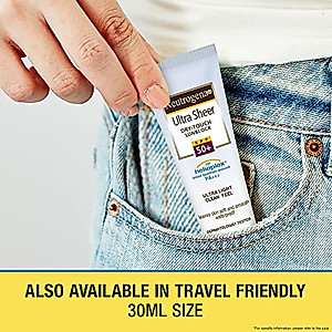 Neutrogena Ultra Sheer Dry-Touch Sunscreen Lotion, Broad Spectrum SPF 55 UVA/UVB Protection, Light, Water Resistant, Non-Comedogenic & Non-Greasy, Travel Size, 3 fl. Oz