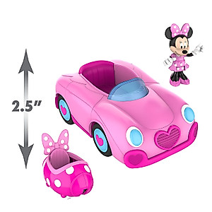 Disney Junior Mickey Mouse Funhouse Transforming Vehicle, Minnie Mouse, Pink Toy Car, Preschool, Officially Licensed Kids Toys for Ages 3 Up by Just Play
