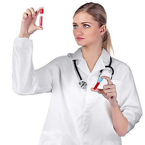 Women Men Doctor Costume Lab Coat Set Halloween White Lab Coat Scientist Coat and Dual Head Stethoscope Adults Unisex(X-Large)