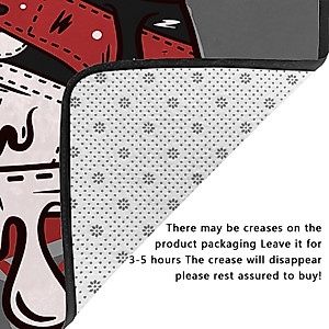 Washable Area Sponge Rug Pad for Girls Boys Bedroom Living Room Retro Basketball Shoes, Men Sneaker Sports Graffiti Non-Slip Carpet Super Soft Extra Thick Bathroom Dorm Home Indoor Small Floor Rugs