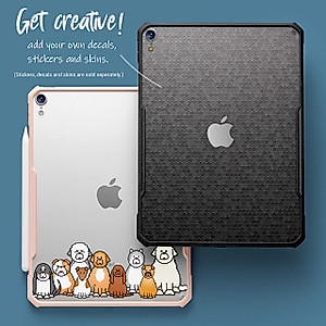 TineeOwl iPad Air 11 Inch Case (2024) M2, 5/4 Case 10.9 inch (2022/2020), Ultra Thin, Matte Clear Case, Supports Apple Pencil Charging and Touch ID, TPU Bumper (Black/Matte Back)