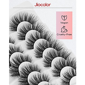 Natural Lashes Fluffy False Lashes That Look Like Extensions 3D Faux Mink Eyelashes 7 Pairs Cat Eye Fake Lashes Pack X23 Sexy False Eyelashes