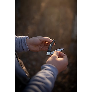 Old Timer Heritage Series 5OT Bruin 6.5in Traditional Lockback Folding Knife with Stainless Steel Drop Point Blade, and Laminate Wood Design Handle for Hunting, Camping, Every Day Carry, and Outdoors