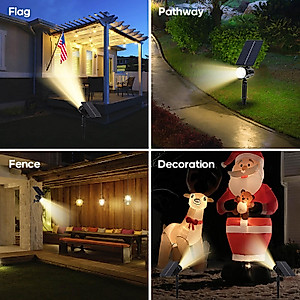 SUNLONG Solar SpotLights Outdoor Waterproof ip65, Warm Solar Spot Lights Outdoor for Walkway Yard Pathway Garden Landscape, 2-in-1 Spot Spotlights Solar Powered for Flag