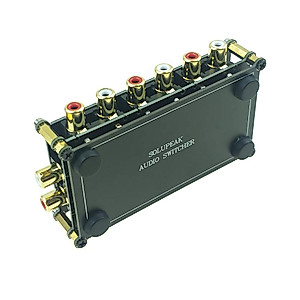 SOLUPEAK 4 in 1 Out RCA Stereo Audio Cable Switch,Source Input Signal switcher selector Splitter Passive Connector Distributor Box