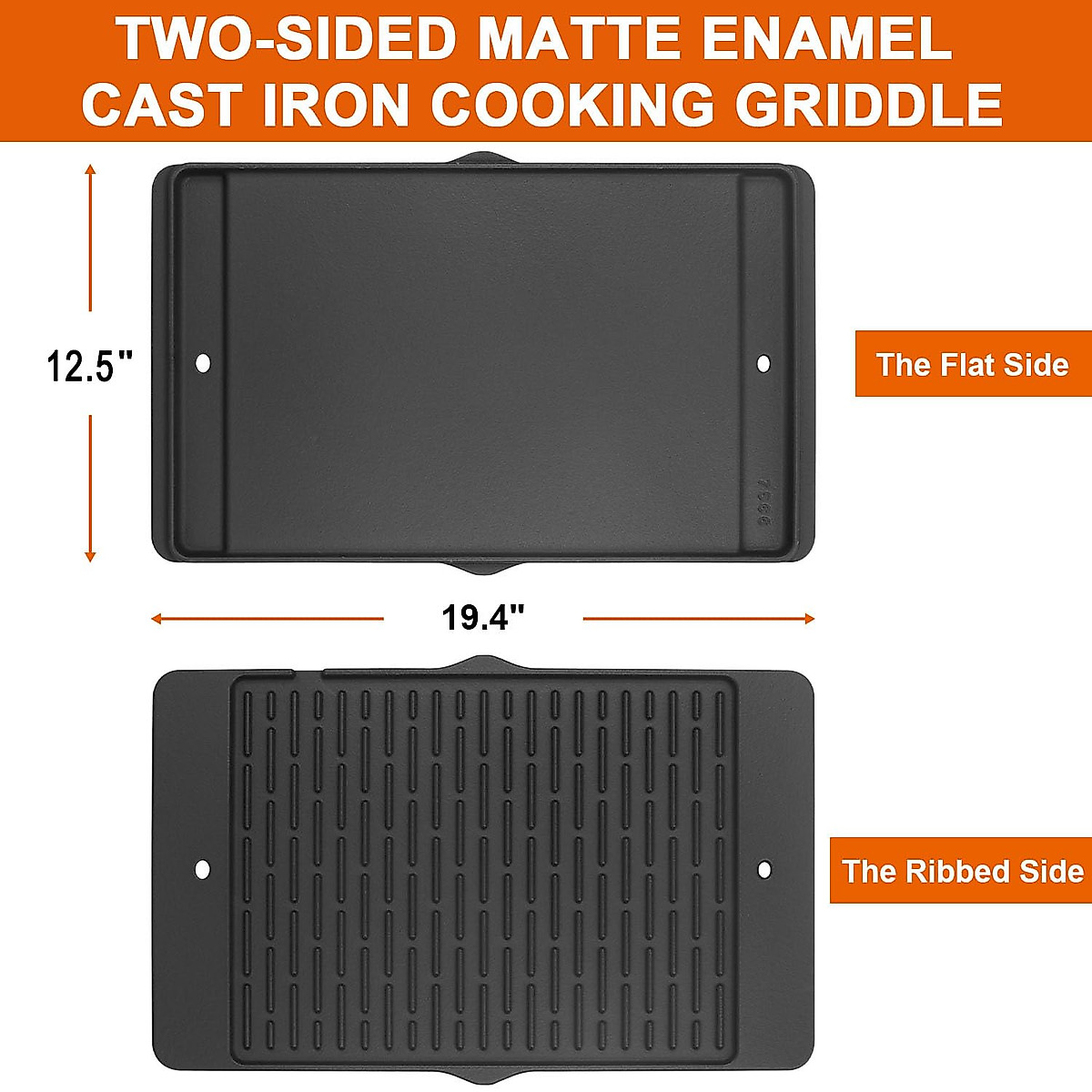 7566 Cast Iron Grill Griddle for Weber Genesis 300 Series Gas Grills, Griddle Accessories for Weber Genesis E-310 S-310 E-320 S-320 E-330 S-330 EP-310 EP-320 EP-330 CEP-310 Burner Gas Grills,1Pack