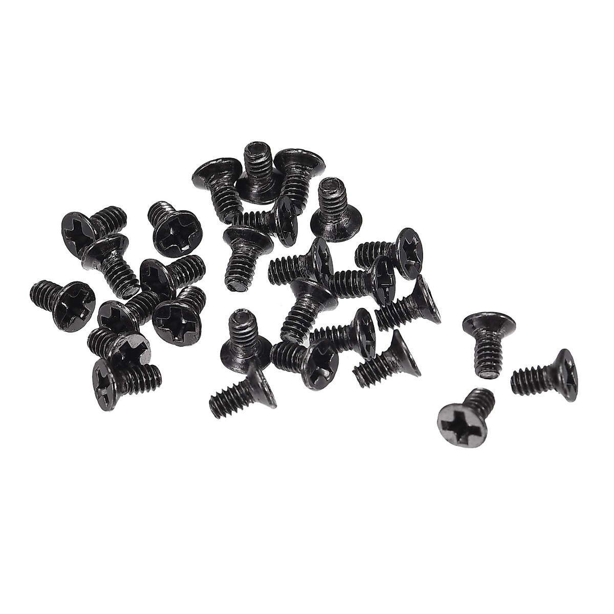uxcell M2 x 4mm Phillips Screws Fastener Black for Laptop PC TV Fan Switch 500pcs