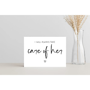 I Will Always Take Care Of Her Wedding Day Card To Parents In Law - Mother In Law Gift - Father Of The Bride Gifts - Mother Of The Bride