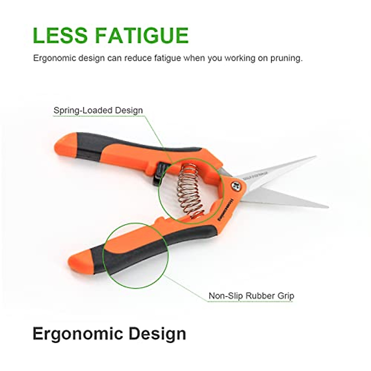 HOMEANING 1PC Pruning Shears,Trimming Scissors, Blades Gardening Hand Pruning Snips Titanium Coated Precision Bonsai Pruning Shears, Convenient and Efficient Flower Cutters (Orange)