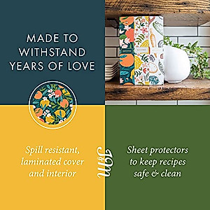 Jot & Mark Recipe 3 Ring Binder 8.5" x 9.5" | Full-Page with Clear Protective Sleeves and Color Printing Paper for Family Recipes (8.5" x 9.5" Recipe Binder, Winter Orchard)