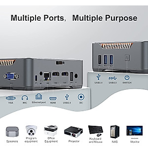 OUVISLITE Mini PC Window 11 Pro with Ιntel Celeron J4125 (Up to 2.7GHz), 8GB DDR4 128GB SSD Mini Computer Small Desktop PC Support 2TB Expansion, 4K HDMI, Triple Display, Dual WiFi, BT4.2, HTPC