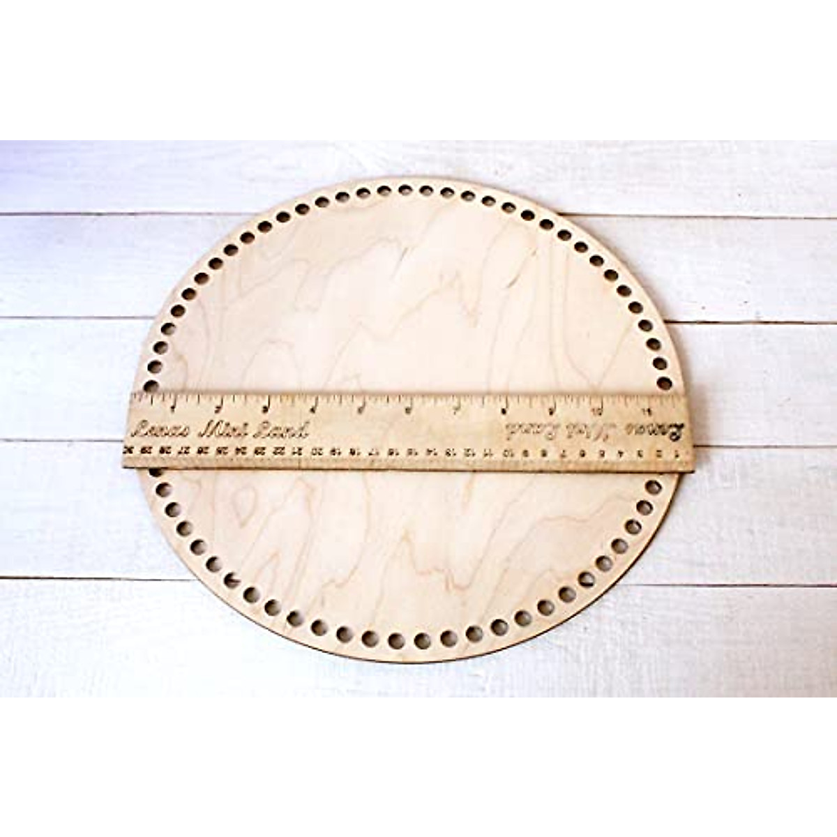 Wooden basket base 12 inch round bottom for crochet wicker craft supplies 30 cm