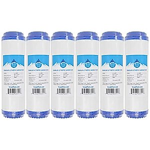 6-Pack Replacement for GE GX1S01R Granular Activated Carbon Filter - Universal 10-inch Cartridge Compatible with GE SINGLE STAGE DRINKING WATER FILTRATION UNIT - Denali Pure Brand