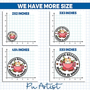 Coffee Sticker Coffee Lover Coffee Because Murder is Wrong Vinyl Die Cut Sticker for Car Laptop Phone Water Bottle Guitar Helmet Gift Idea Merchandise Decor Decal Stuff