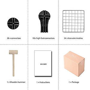 FUNLAX Cube Storage Shelf, 9 Wire Closet Storage Cubes Closet Organizers and Storage Sturdy Metal Bathroom Storage Book Shelf Clothes Organizer