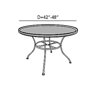 Covermates Round Table Top Cover - Water-Resistant Polyester, Adjustable Buckle Straps, Middle Buckle Strap, Patio Table Covers, 42-48 Diameter, Charcoal