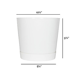 Novelty Majestic Full Depth Cylinder Pot, Glossy White, 10-Inch (10102)