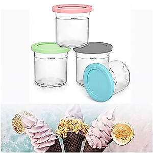 Creami Pints and Lids, for Ninja Ice Cream Maker Pints, Ice Cream Pints Bpa-Free,Dishwasher Safe Compatible NC301 NC300 NC299AMZ Series Ice Cream Maker