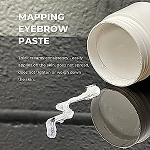 Brow Mapping Kit with White Brow Paste [Large 15g Bottle] White Brow Mapping String [30 m ] and 2 Eyebrow Brush Set for Microblading Supplies, PMU Supplies and Brow Brush Microblading Kit; Brow brush