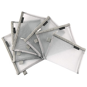 Topfinder Clear Cosmetic Bags Zip Makeup Mesh Bags Pencil Case Pouch Travel Toiletry Kit Set Storage Case ((6A+5A)*3 Grey)