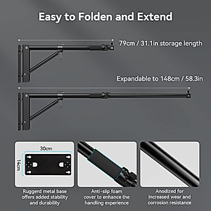 SmallRig 148CM Wall Mount Light Stand Boom Arm with Triangle Base, 180° Adjustable Ring Light Wall Mount for Photography Studio, COB Light, Softbox, RA-W150-4172