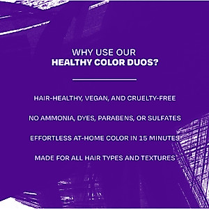 oVertone Haircare Extreme Purple Healthy Duo - Semi-Permanent Color Depositing Conditioner & Daily Conditioner Set - Cruelty-Free Hair Color w/Shea Butter & Coconut Oil (Extreme Purple)