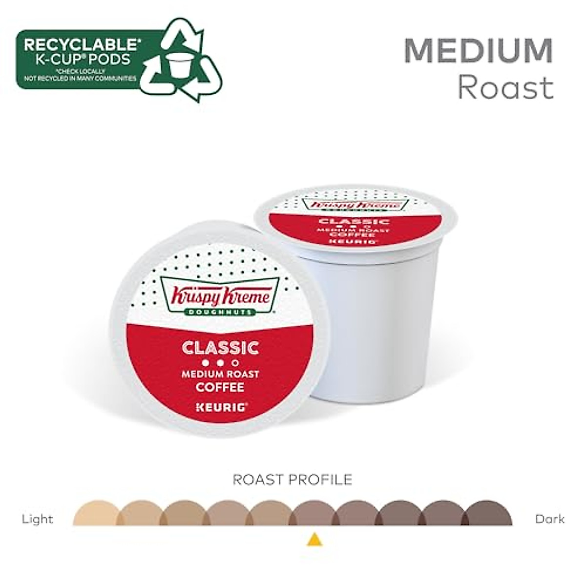 Krispy Kreme Doughnuts Classic, Keurig Single Serve K-Cup Pods, Medium Roast Coffee 48 Count