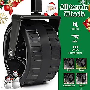 Sekey Heavy Duty Foldable Wagon with 330lbs Weight Capacity, Collapsible Folding Utility Garden Cart Big All-Terrain Beach Wheels & Drink Holders.Red