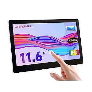 waveshare 11.6inch Capacitive Touch Screen LCD with Case Compatible with Raspberry Pi 4B/3B+/3A+/2B/B+/A+/Zero/Zero W/WH/Zero 2W CM3+/4 1920×1080 Resolution HDMI IPS Supports Jetson Nano/Windows