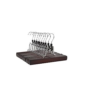 Amazon Basics Wooden Pants Hangers - Cherry, 10-Pack