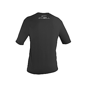 O'Neill UV 50+ Sun Protection Mens Basic Skins Short Sleeve Tee Sun Shirt Rash Guard, Black, XX-Large