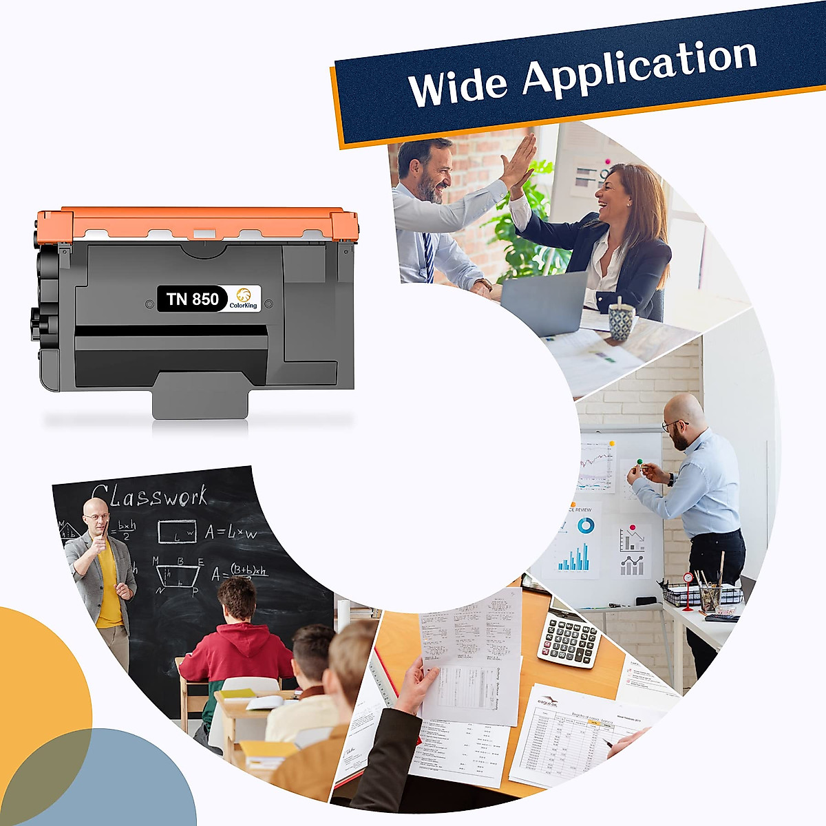 Colorking Compatible Toner Cartridge Replacement for Brother TN850 TN 850 TN-850 TN820 TN 820 TN-820 for Brother HL-L6200DW HLL6200DW MFC-L5900DW MFC-L5700DW HL-L5200DW MFC-L5850DW Toner (2 Black)